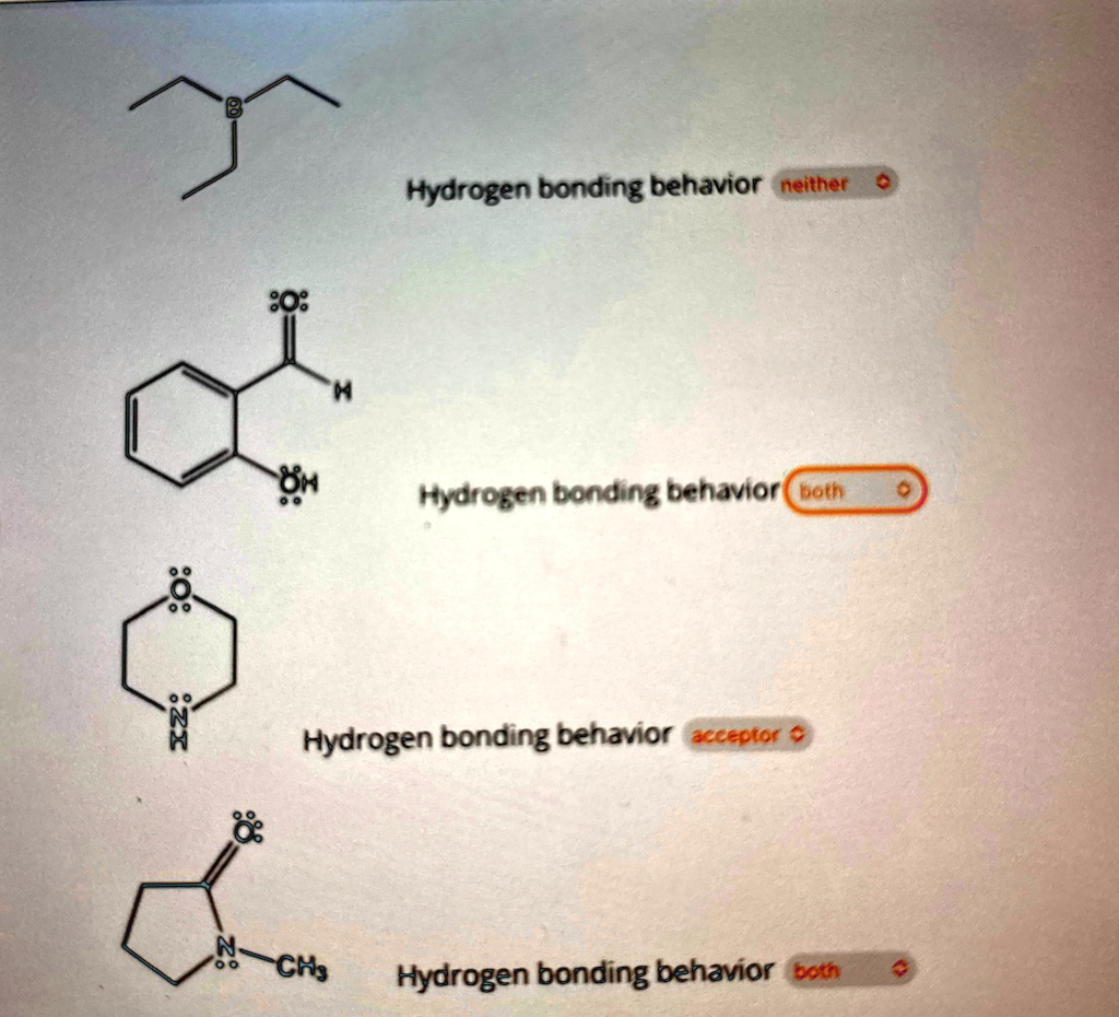 zz b 0 m hydrogen bonding behavior neither hydrogen bonding behavior ...