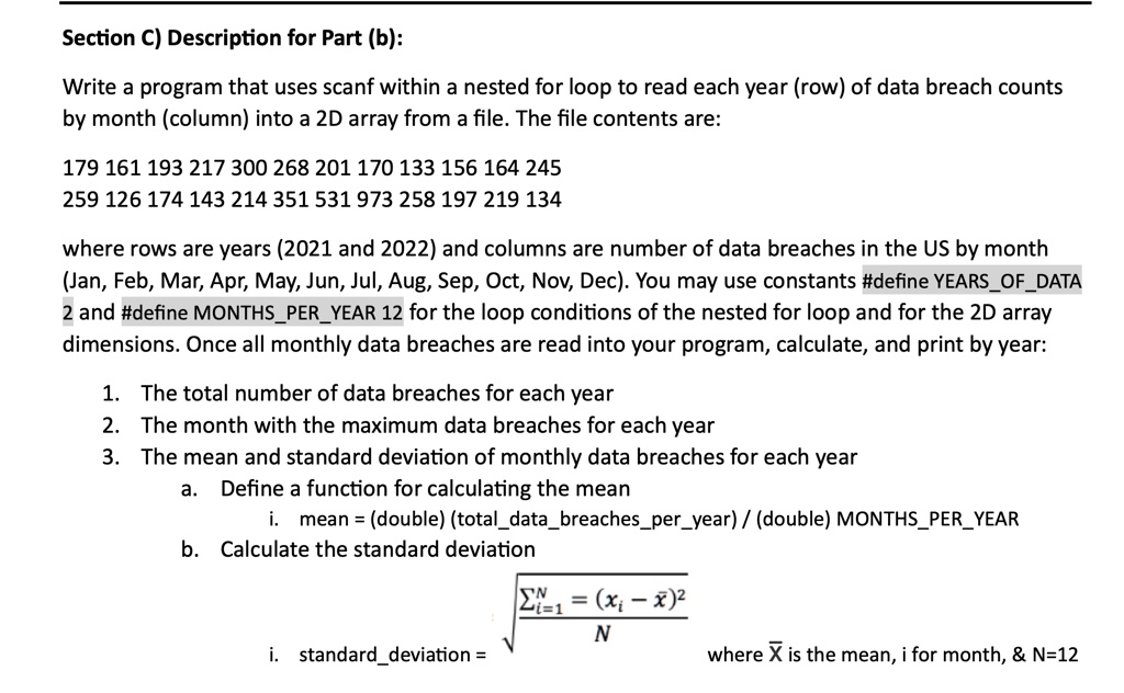 Solved Coding In C Do Not Use Gpt Section C Description For Part B Write A Program That