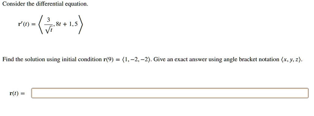 Solved Consider The Differential Equation Find The Solution Using