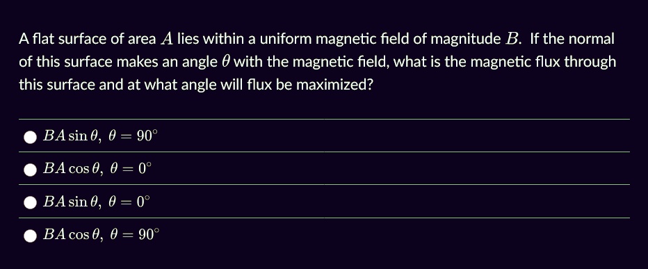 a flat surface of area a lies within a uniform magnetic field of ...