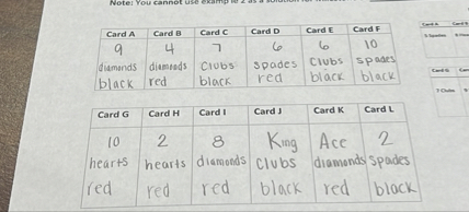 Card A Card B Card C Card D Card E Card F 9 4 7 6 6 10 diumands diumuds ...