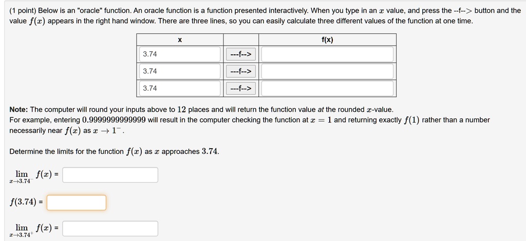 Solved Point Below Is An Oracle Function An Oracle Function Is Function Presented 3402