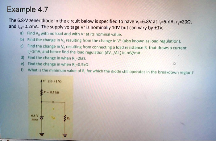 example 47 the 68 v zener diode in the circuit below is specified to ...