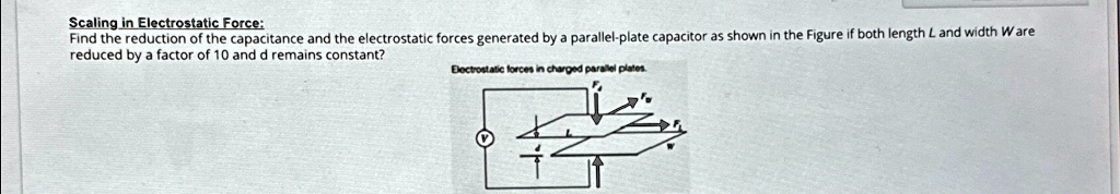 SOLVED: Scaling in Electrostatic Force: Find the reduction of the ...