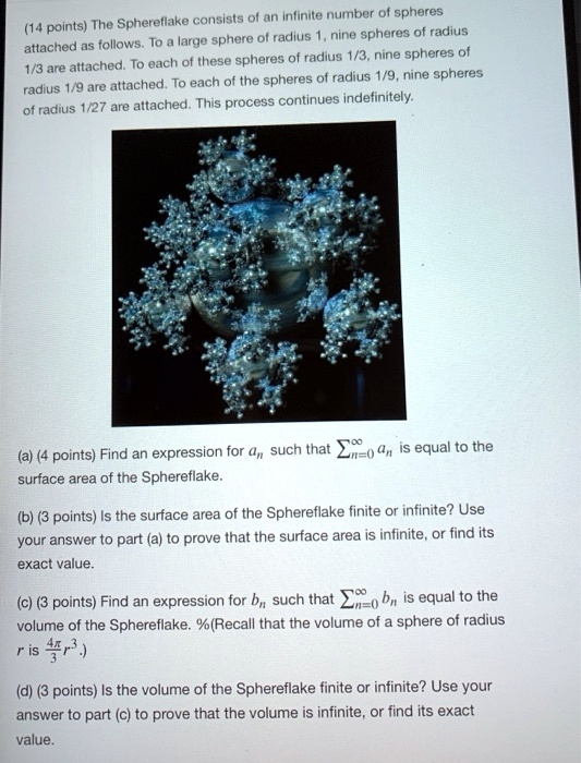SOLVED: consists of an infinite number of spheres (14 points) The ...