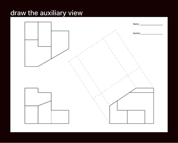draw the auxiliary view name section 80113