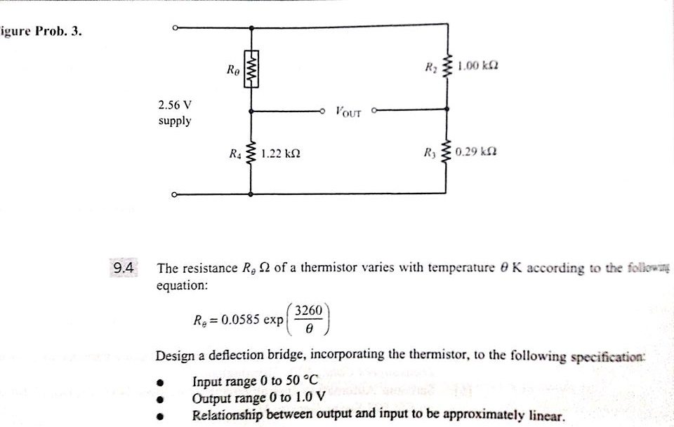 SOLVED: Figure Prob.3. R = 1.00kÎ© V = 2.56V supply VOUT R = 1.22kÎ© R ...