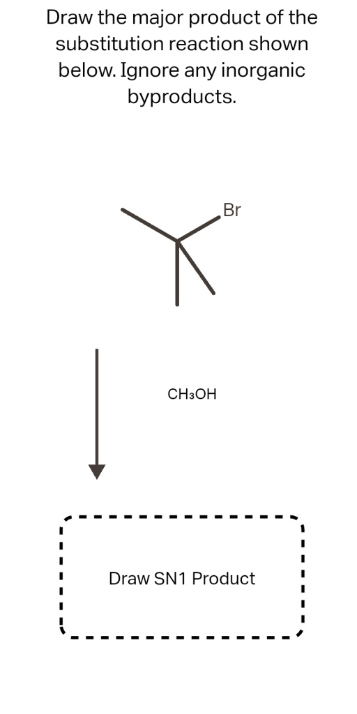 SOLVED: Draw the major product of the substitution reaction shown below. Ignore any inorganic ...