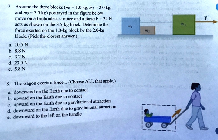 SOLVED: Assume the three blocks (m1 = 1.0 kg, m2 = 2.0 kg, and m3 = 3.5 kg) portrayed in the ...