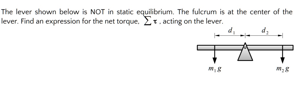 SOLVED: The lever shown below is NOT in static equilibrium. The fulcrum ...