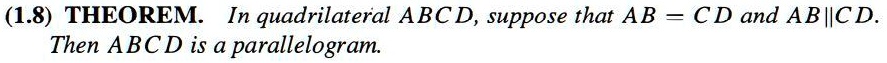 18 theorem in quadrilateral abc d suppose that ab cd and abicd then ...