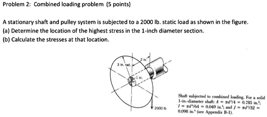 SOLVED: Problem 2: Combined Loading Problem (5 points) A stationary ... SOLVED: Problem 2: Combined Loading Problem (5 points) A stationary ...