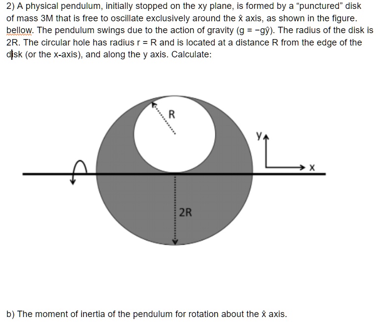 [GET ANSWER] 2 a physical pendulum initially stopped on the xy plane is ...