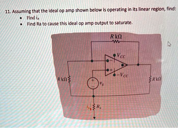 VIDEO solution: Assuming that the ideal op amp shown below is operating in its linear region ...