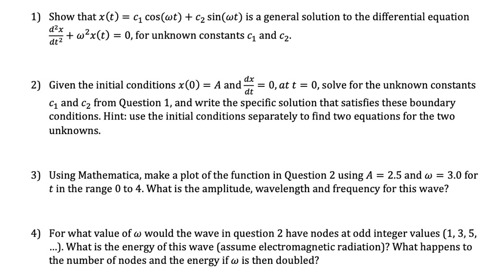 1 show that xt 1 coswt cz sinwt is a general solution to the ...