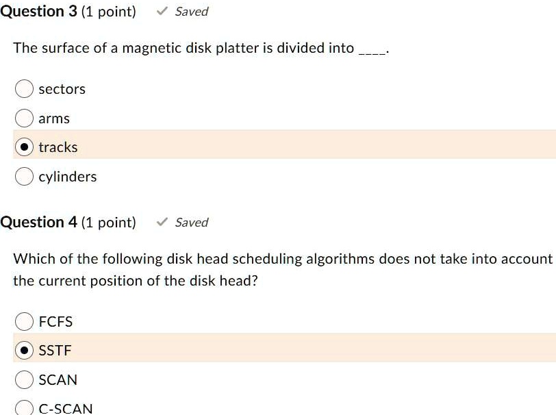 SOLVED: Question 3 (1 point) Saved The surface of a magnetic disk ...