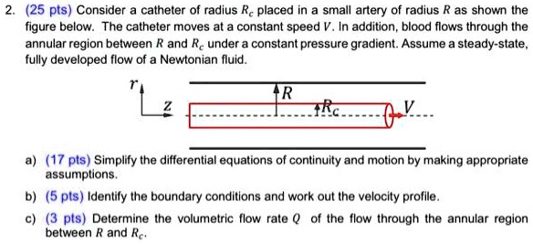 2 25 pts consider a catheter of radius r placed in a small artery of ...