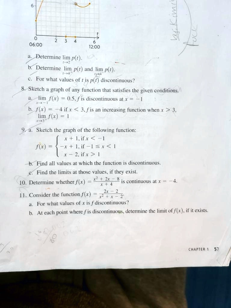 SOLVED:06.00 12.00 Determine lim plt) b. Determine lim p(t ) and lim p(t). For what values of is ...