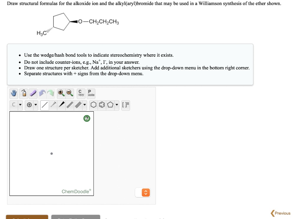 SOLVED: Draw structural formulas for the alkoxide ion and the alkyl ...