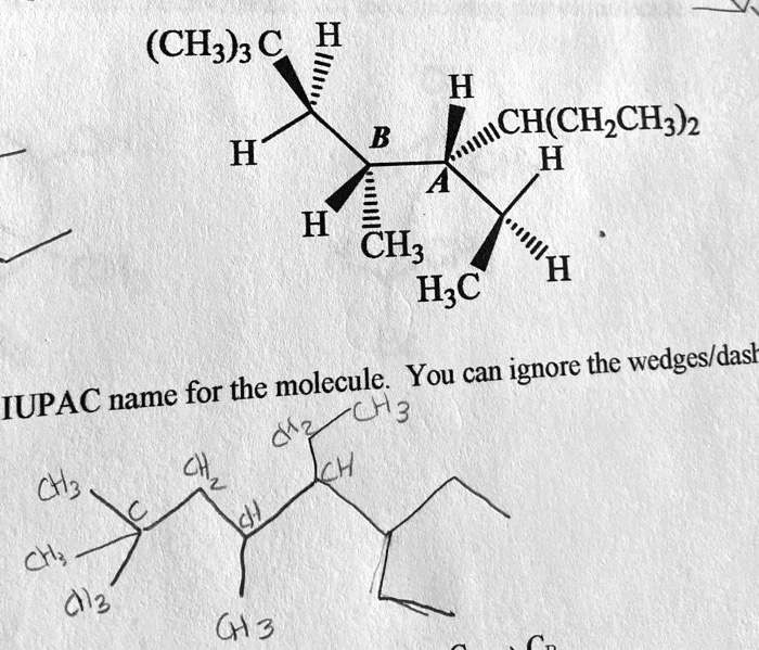 SOLVED:(CH3)z " H H B KCH(CHCH;) H H H CH; H;C molecule: You can ignore ...