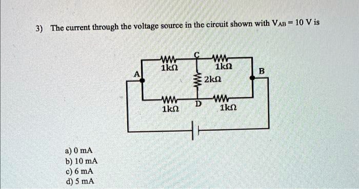 SOLVED: The current through the voltage source in the circuit shown ...