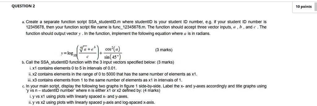 SOLVED: Texts: Answer all questions in MATLAB QUESTION 2 10 points a ... SOLVED: Texts: Answer all questions in MATLAB QUESTION 2 10 points a ...