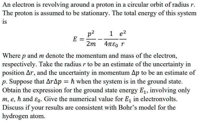 SOLVED: An electron is revolving around a proton in a circular orbit of ...