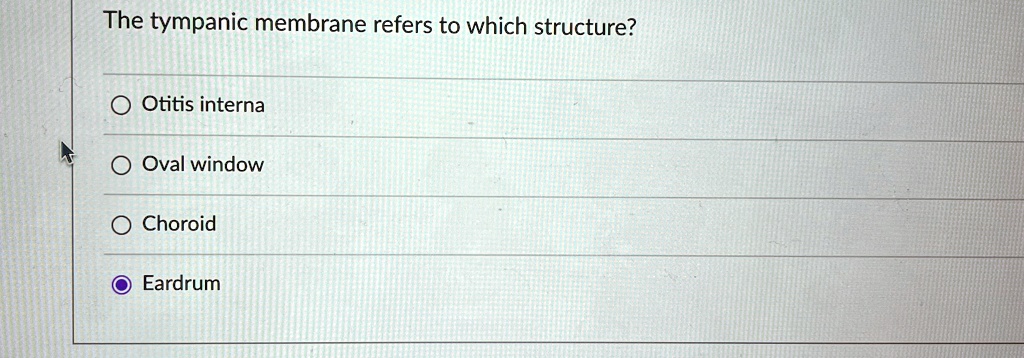 The tympanic membrane refers to which structure? Otitis interna Oval ...