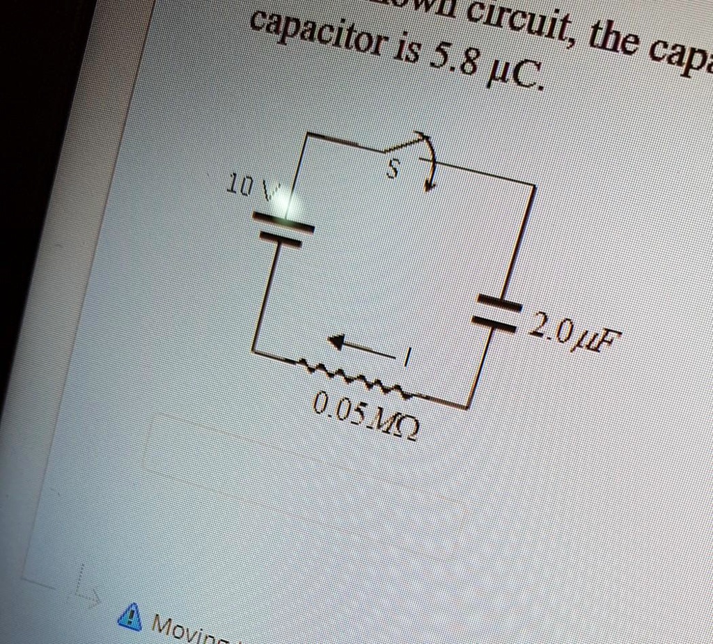 SOLVED: In the shown circuit, the capacitor is initially uncharged. The switch S is closed at ...