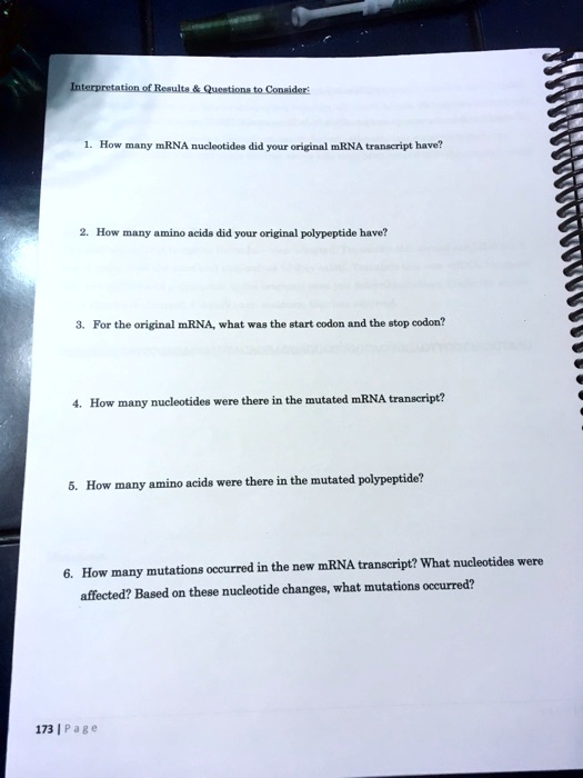 Interpretation of Results Questions to Consider: 1. How many mRNA ...