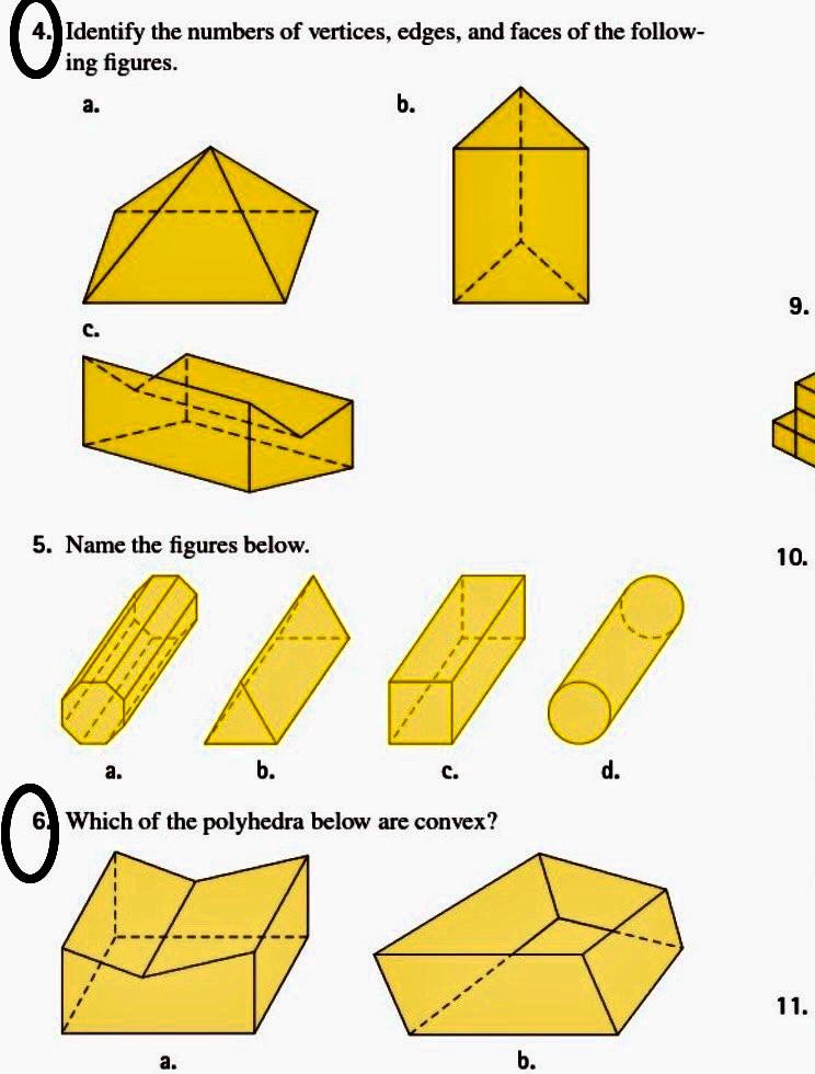 SOLVED: Identify the numbers of vertices, edges, and faces of the ...