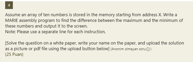 Solved Assume An Array Of Ten Numbers Is Stored In The Memory Starting From Address X Write A