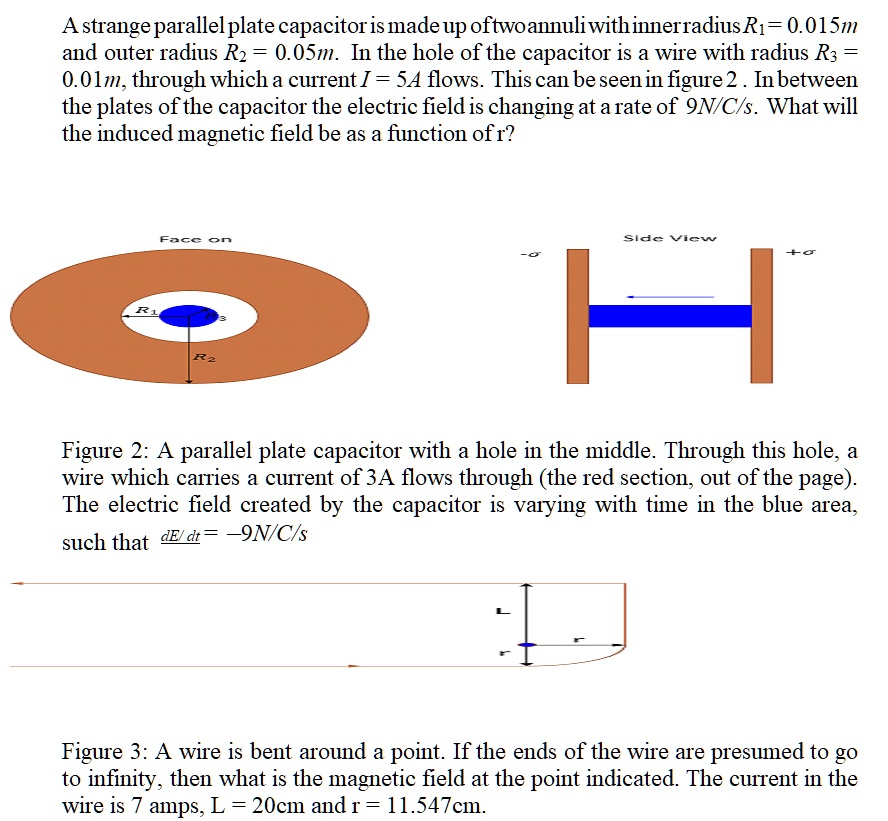 SOLVED: A strange parallel plate capacitor is made up of two annuli ...