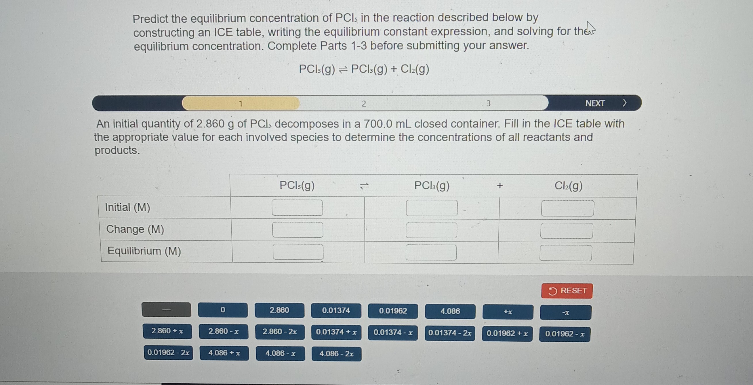 predict the equilibrium concentration of mathrmpcls in the reaction ... predict the equilibrium concentration of mathrmpcls in the reaction ...