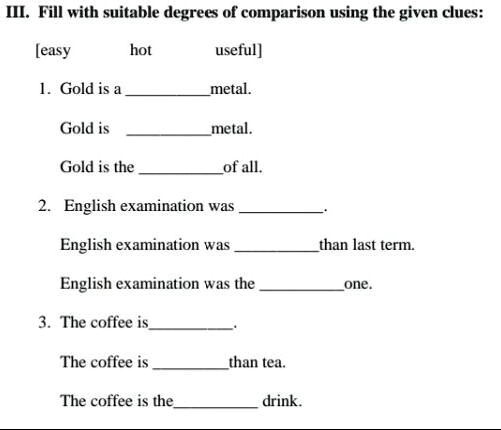 SOLVED: 'English grammar : degrees of comparison