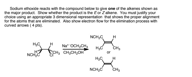 SOLVED: Sodium ethoxide reacts with the compound below to give one of ...