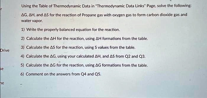Using the Table of Thermodynamic Data in T̈hermodynamic Data LinksP̈age ...