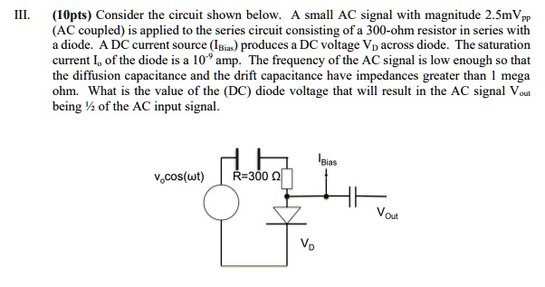 (10pts) Consider the circuit shown below. A small AC signal with ...