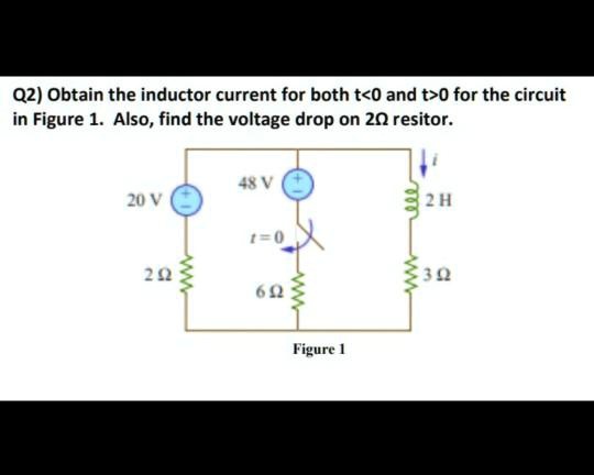 SOLVED: Obtain the inductor current for both t 0 for the circuit in Figure 1. Also, find the ...