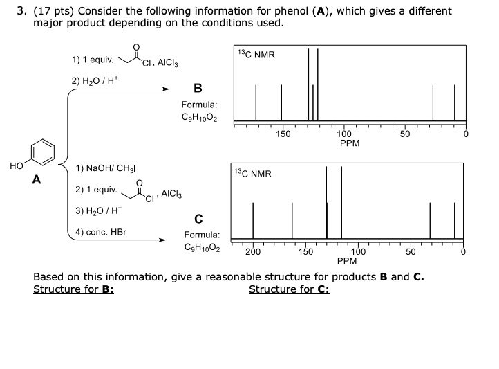 SOLVED: Consider the following information for phenol (A), which gives ...