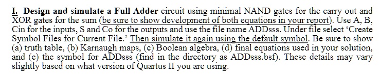 SOLVED: Use Quartus II and VHDL code to answer parts C to E for Part 1 ... SOLVED: Use Quartus II and VHDL code to answer parts C to E for Part 1 ...