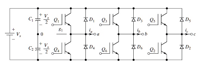 The three-phase full-bridge inverter in Figure 6.6a has a Y-connected ...