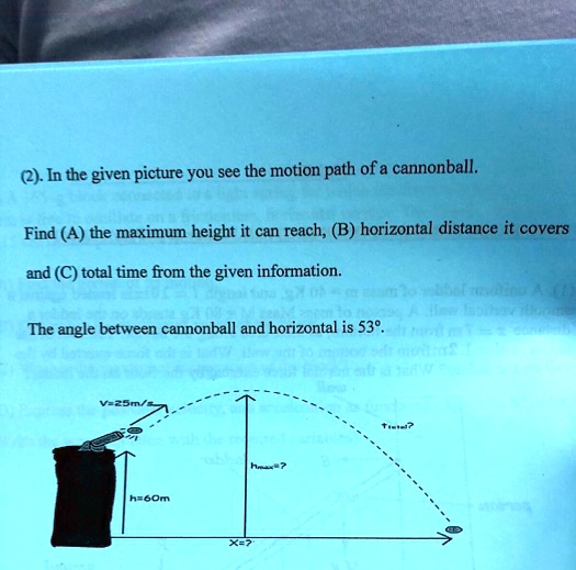 In the given picture, you see the motion path of a cannonball. Find (A ...