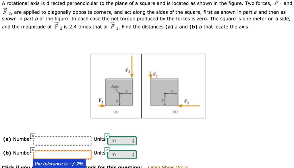 SOLVED: A rotational axis is directed perpendicular to the plane of a square and is located as ...