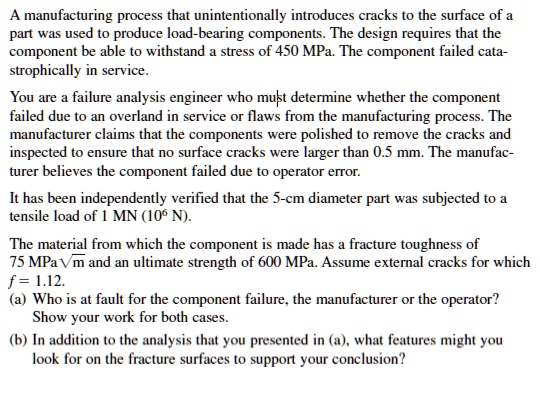 A manufacturing process that unintentionally introduces cracks to the ...