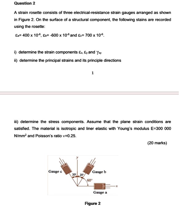 SOLVED: A strain rosette consists of three electrical-resistance strain ...