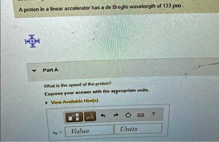 Solved A Proton In A Linear Accelerator Has A De Broglie Wavelength Of