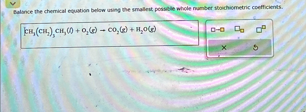 SOLVED: Balance the chemical equation below using the smallest possible ...