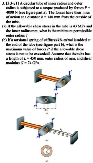 SOLVED: 3.[3.3-21] A circular tube of inner radius and outer radius is ...