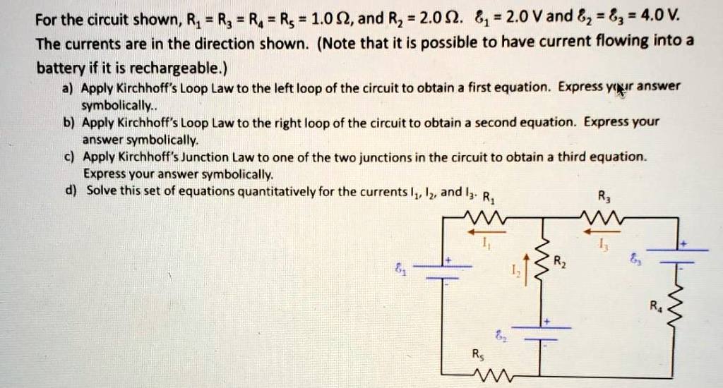 SOLVED: For the circuit shown, R1 = R2 = Ra = Rs = 1.002, and Rz = 2.09. V1 = 2.0V and V2 = V3 ...